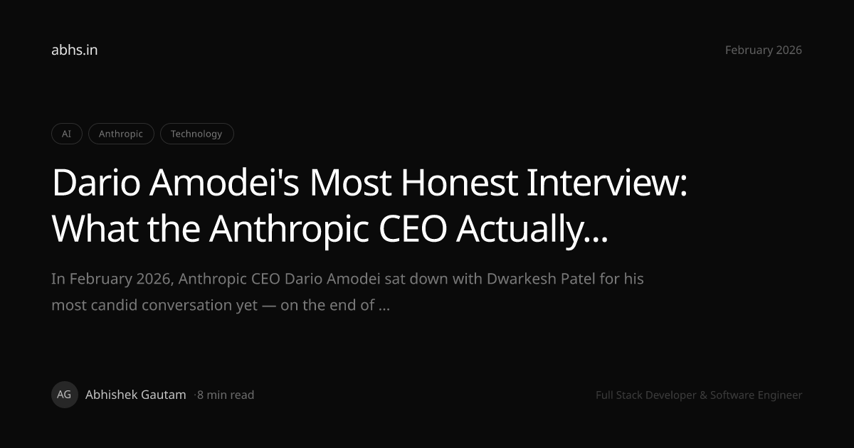 Dario Amodei's Most Honest Interview: What the Anthropic CEO Actually ...