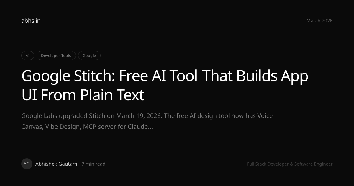 Google Stitch: Free AI Tool That Builds App UI From Plain Text ...