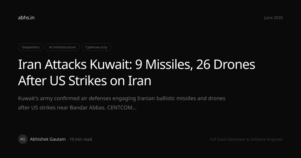 Iran Attacks Kuwait: 9 Missiles, 26 Drones After US Strikes on Iran ...