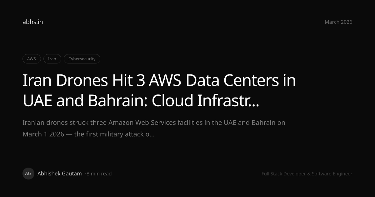 Iran Drones Hit 3 AWS Data Centers in UAE and Bahrain: Cloud ...
