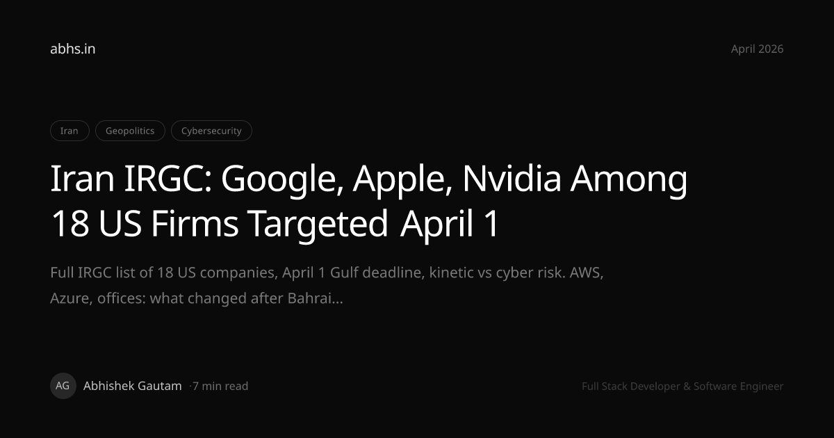 Iran IRGC: Google, Apple, Nvidia Among 18 US Firms Targeted April 1 ...