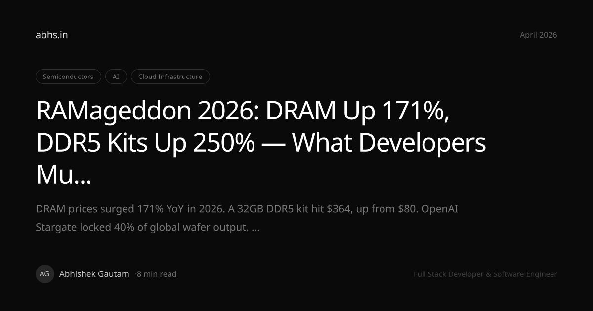 RAMageddon 2026: DRAM Up 171%, DDR5 Kits Up 250% — What Developers Must ...