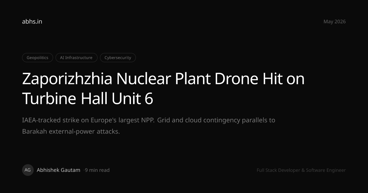 Zaporizhzhia Nuclear Plant Drone Hit on Turbine Hall Unit 6 | Abhishek ...
